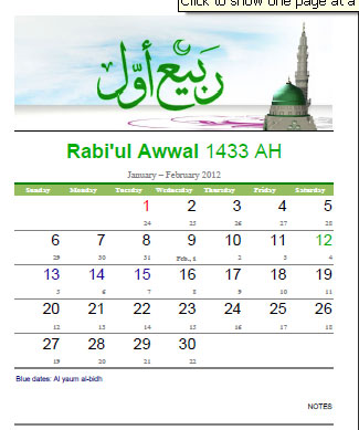 Download Kalender Islam Bulanan: Rabiul Awal 1433 H – Blog Alhabib