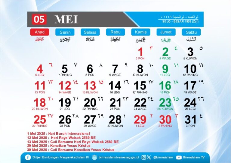 Unduh Kalender Islam 2025, Resmi dari Kemenag RI - Alhabib's Blog